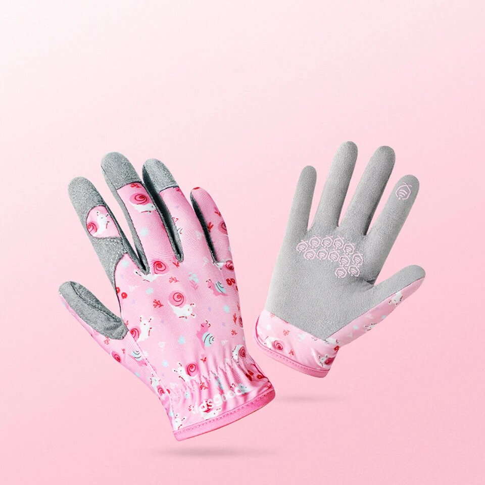 Детские велосипедные перчатки, износостойкие противоскользящие дышащие режущие детские защитные перчатки для улицы, велосипеда, садоводства, бега Розовый, S, Pink