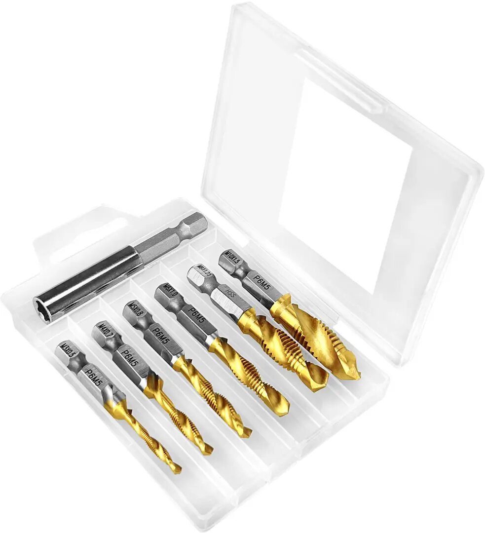 Набор сверл-метчиков по металлу Vertextools 0089-7, 7 шт.