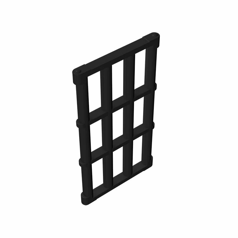 Черные строительные блоки GOBRICKS 1x4x6, Цвет: 080