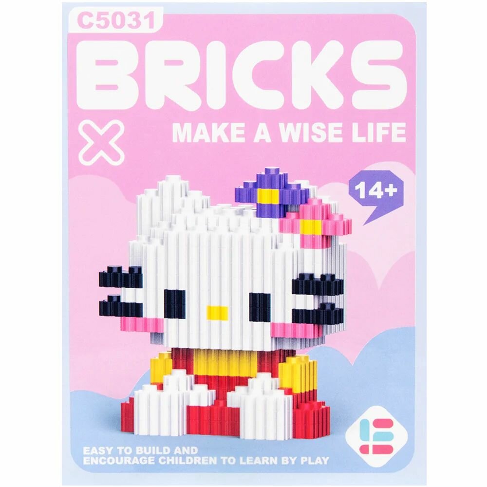 Конструктор 3д мини / Hello Kitty / 3D конструктор из миниблоков