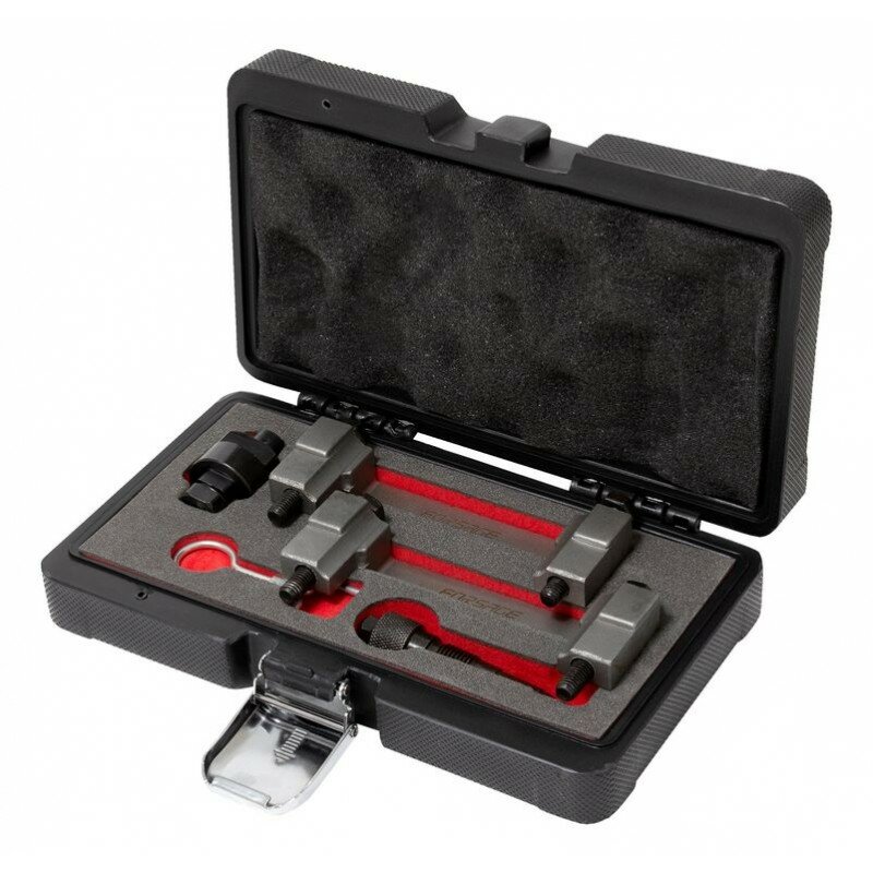 Набор фиксаторов для обслуживания двигателей группы VAG, 5пр. (2.4, 3.2, 4.2, 5.2 FSI), в кейсе 'Premium' Forsage