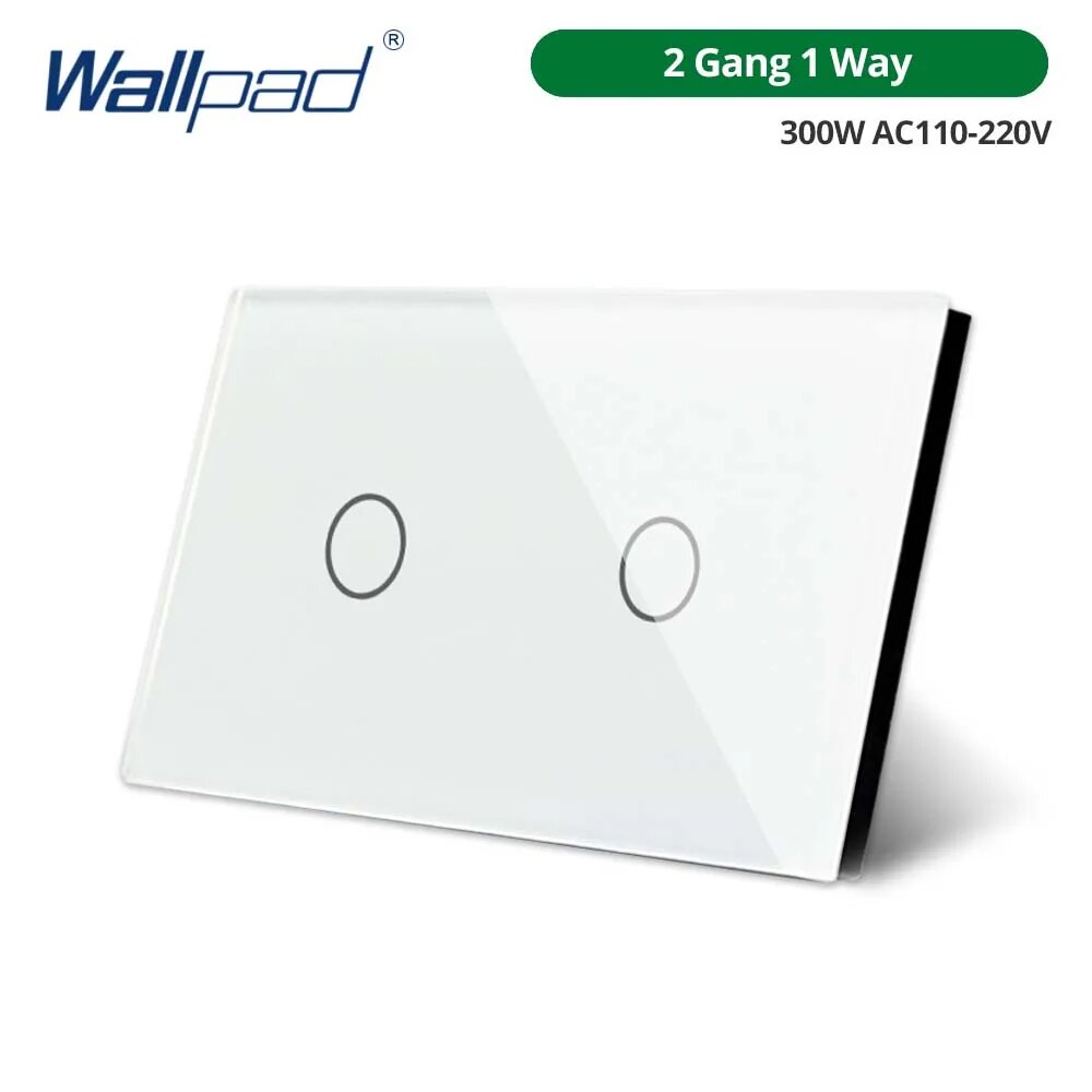 Wallpad сенсорный выключатель 2 Gang 1 Way White