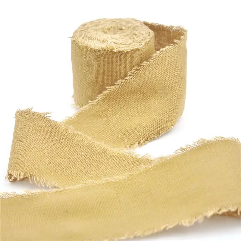Хлопковая льняная лента 4 см х 5 м Бежевый, F