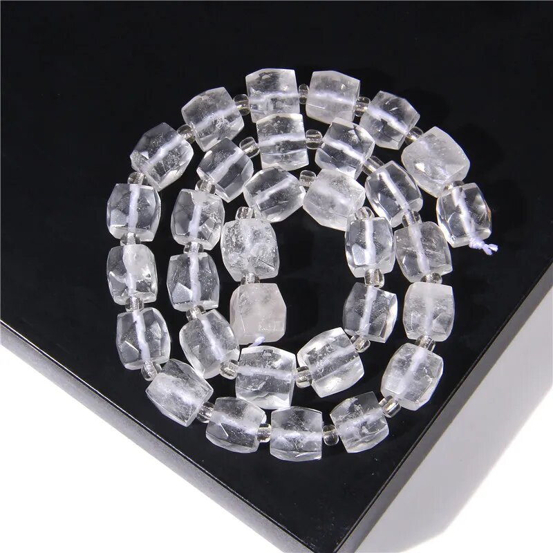 Натуральные граненые цитриновые бусины RISYF Белый, 10X10mm(5pcs), 7. Clear Quartz