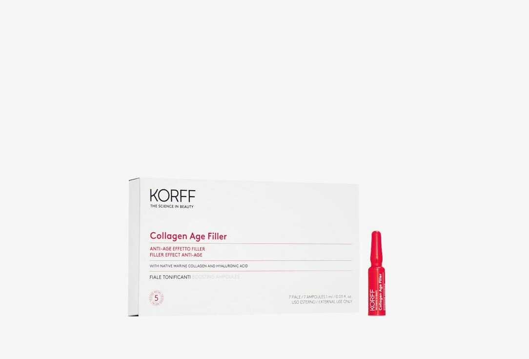 Омолаживающие ампулы для лица KORFF Collagen Age Filler EFFECT ANTI-AGE BOOSTING AMPOULES 7 мл