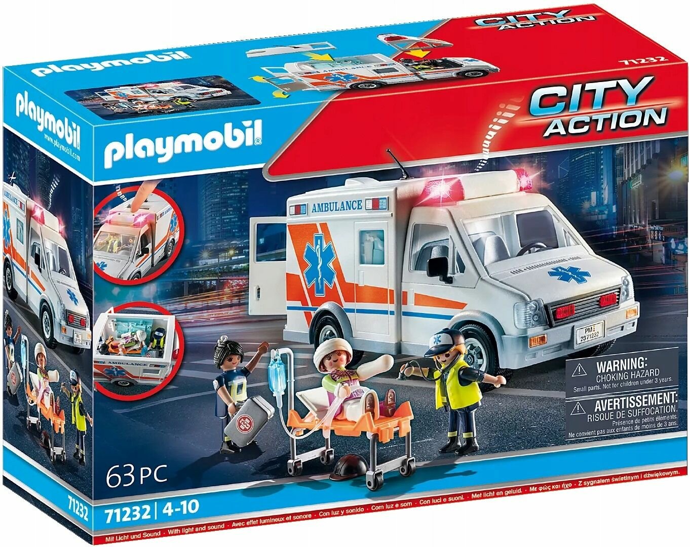 Конструктор Playmobil City Action - Скорая помощь со светом и звуком - Плеймобиль 71232