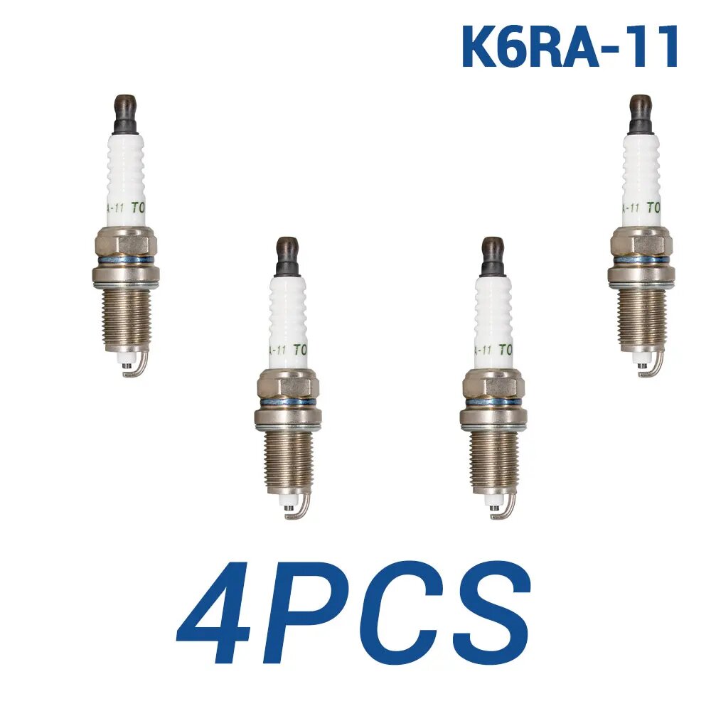 2-8PCS Нормальные свечи зажигания факела K6RA-11 Замена для свечей 4291 ZFR6F-11 DENSO KJ20CR-U11 KJ206CR-L11 CHAMPION RC9MCC4 4 pieces with box
