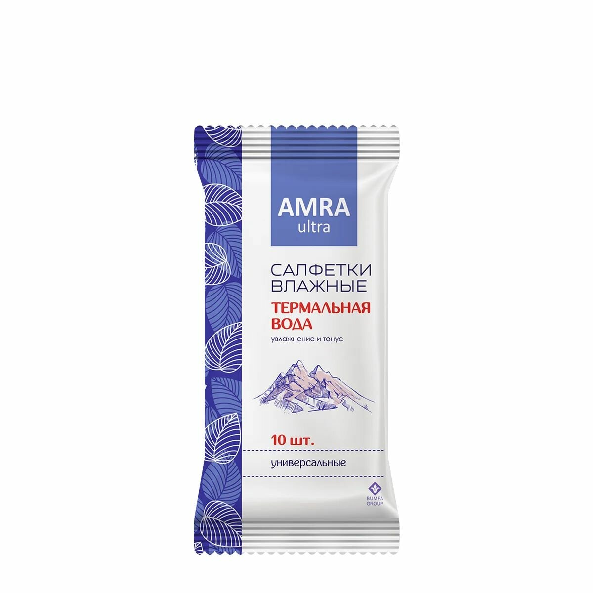 Салфетки влажные универсальные с термальной водой, Amra, 10 уп. по 10 шт.