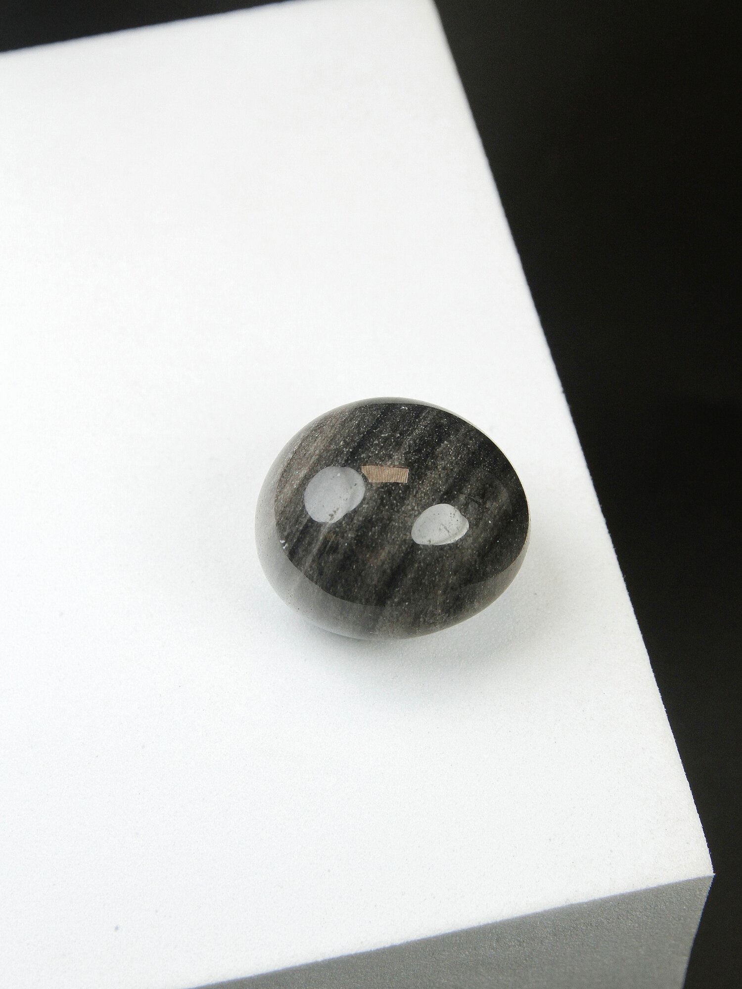 Оберег, амулет Кошачий глаз - 1.5-2 см, натуральный камень, самоцвет, галтовка, 1 шт - привлекает любовь и счастье