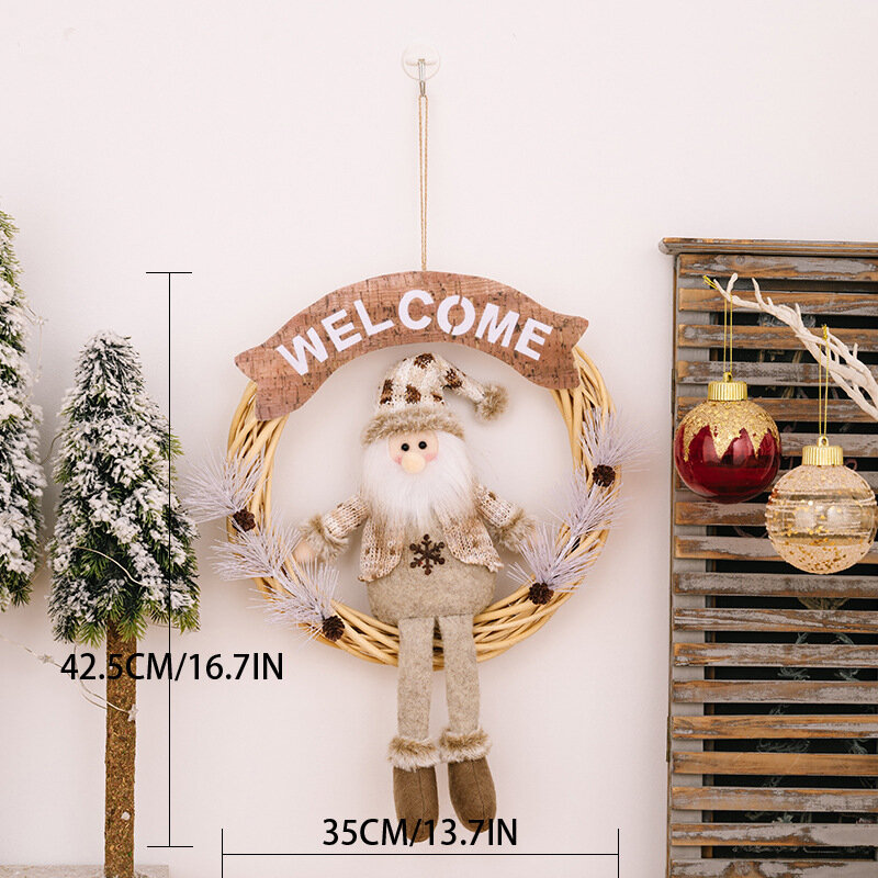 Гирлянда Happy Pig "Трансграничное Рождество", ротанговая, для пожилых, ткань, 34x38x6 см