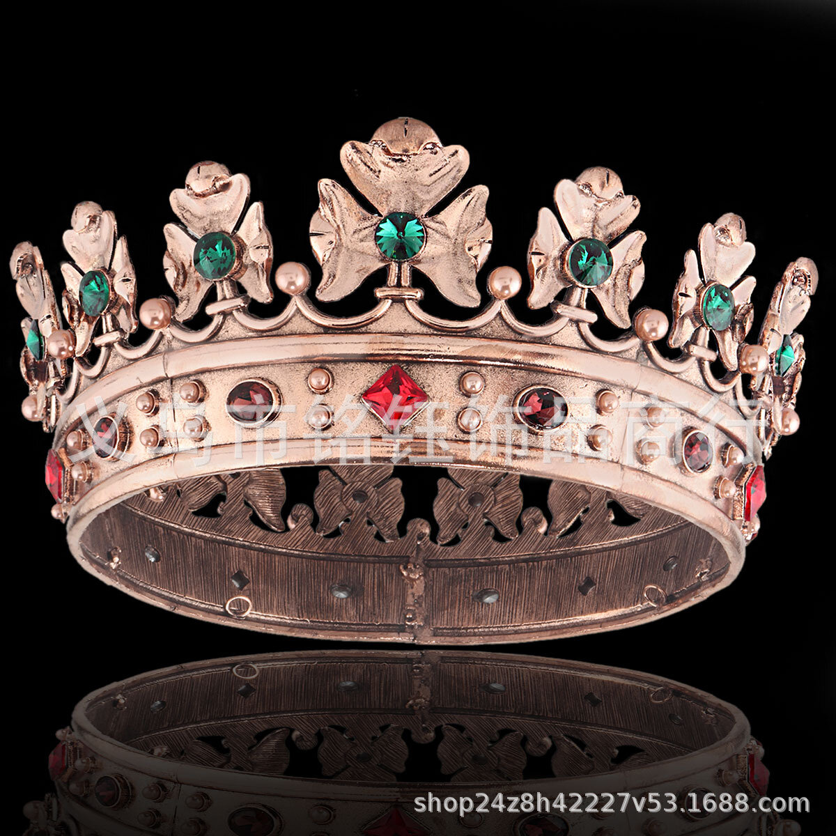 Корона свадебная, мужская, с жемчужиной, в стиле барокко