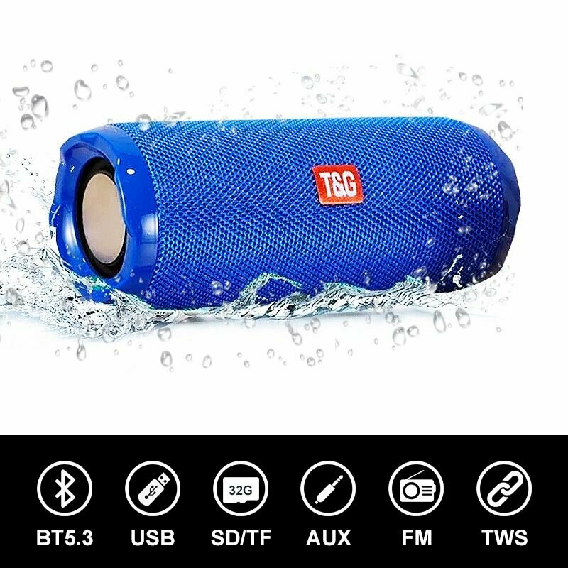 Портативная колонка, беспроводной бас-сабвуфер, водонепроницаемая наружная акустика, бумбокс, AUX TF USB стерео громкоговоритель, музыкальная шкатулка