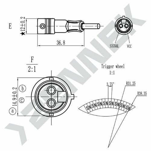 Датчик ABS передний левый/правый RENAULT MEGANE/SCENIC 03-09 ZENNEK DAS0108