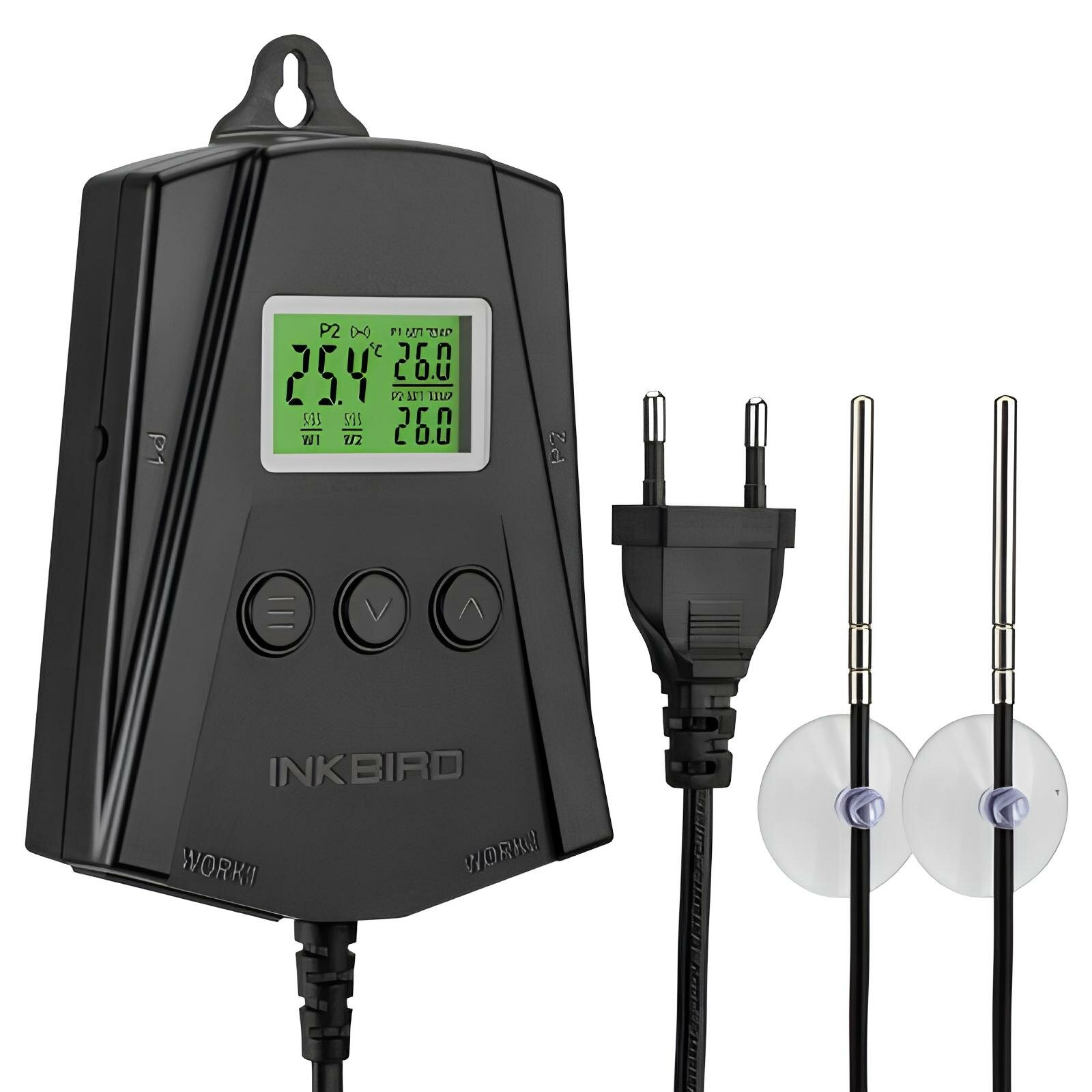 Wi-Fi термостат INKBIRD IPT-2CH, 0,0 ℃ ~ 45,0 ℃, ЖК-дисплей, для саженцев и теплиц