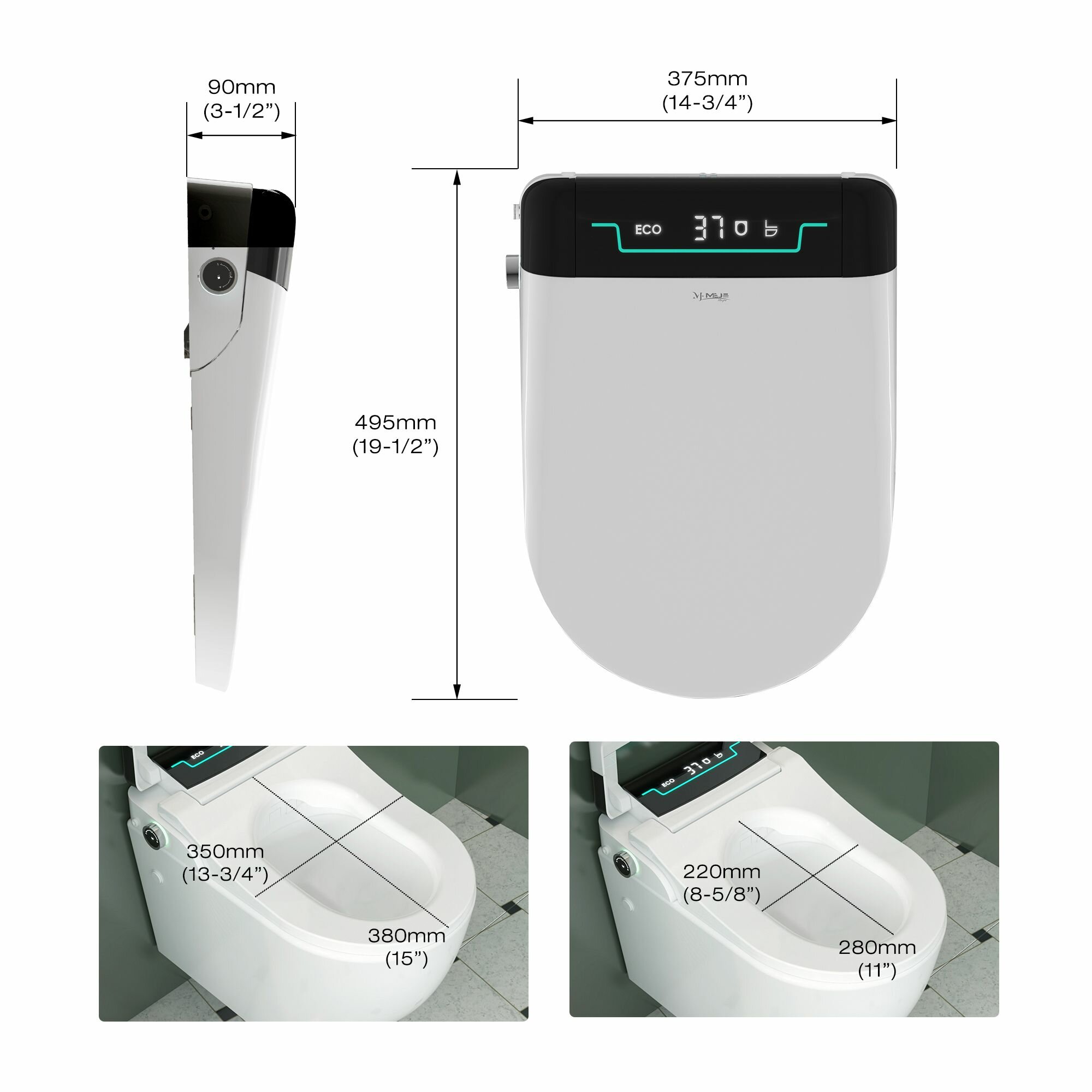 U-образная умная крышка для туалета