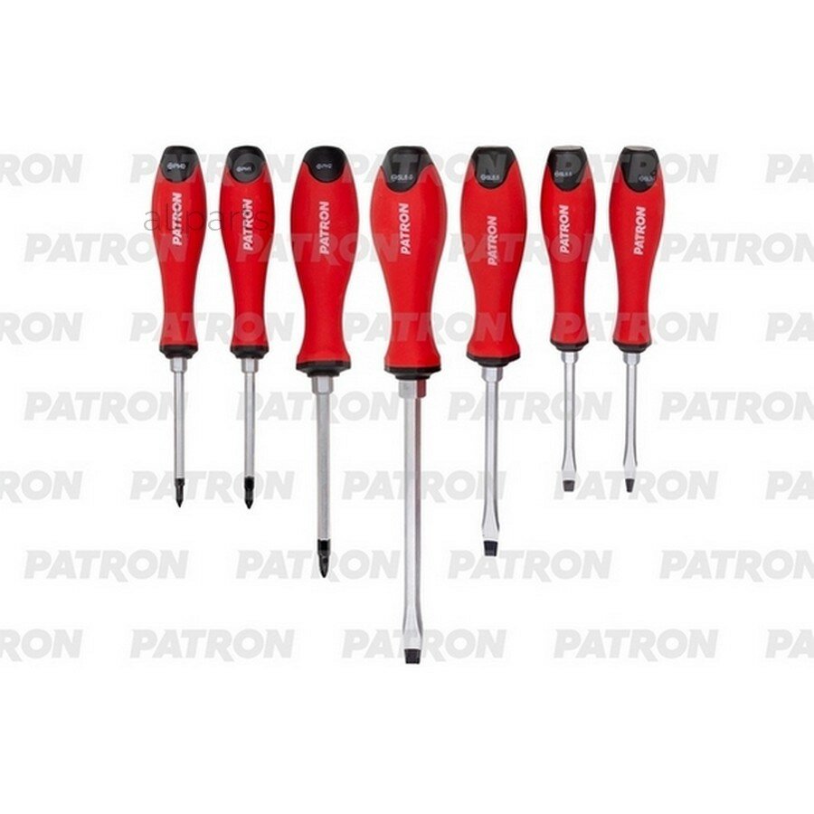 PATRON P-7007 Набор отверток 7 пр: PH0x75, PH1x75, PH2x100, SL3.5x75, SL5.5x75, SL6.5x100, SL8.0х150 мм
