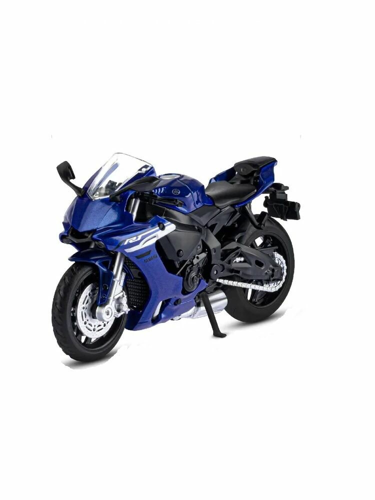 Мотоцикл модель коллекционная металл. 1:18 YAMAHA YZF-R1, синий, свободный ход колес,