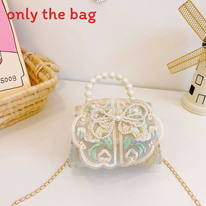 Сумка для девочки принцесса жемчуг с цепочкой китайский стиль милые детские аксессуары для школы желтый жемчуг