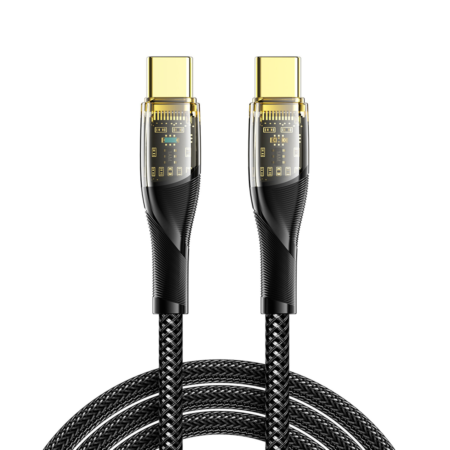 Кабель Type-C — Type-C 100 Вт с быстрой зарядкой и световой индикацией 1 м REXANT