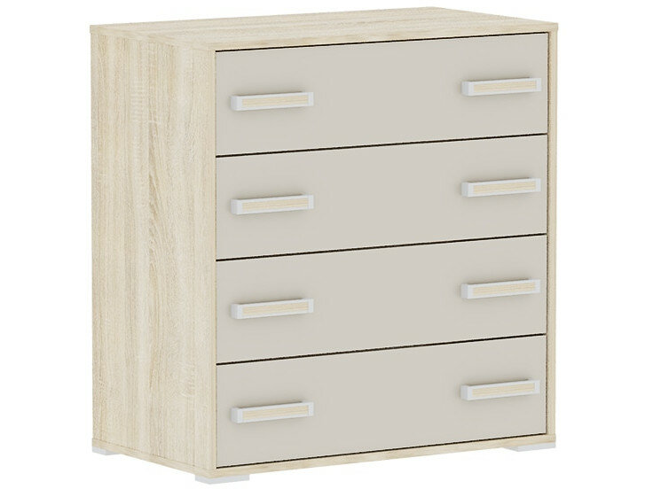 Комод с 4-мя ящиками на роликовых направляющих, Дуб сонома/Кашемир