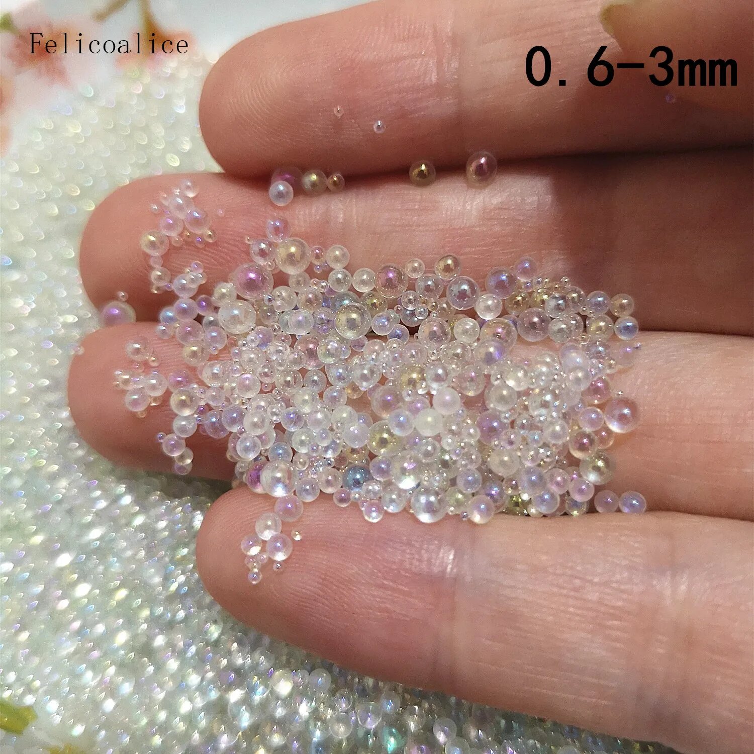 Стеклянные бусины для слайма 20г, 0.6-3mm 20g, Унисекс