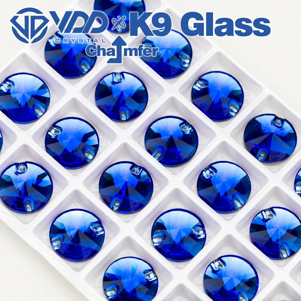 Стразы VDD Rivoli S118 стеклянные, 8mm - 84Pcs, Синий