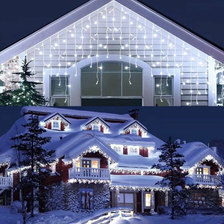 Гирлянда уличная электрическая бахрома 40 м.(холодный белый), IP65