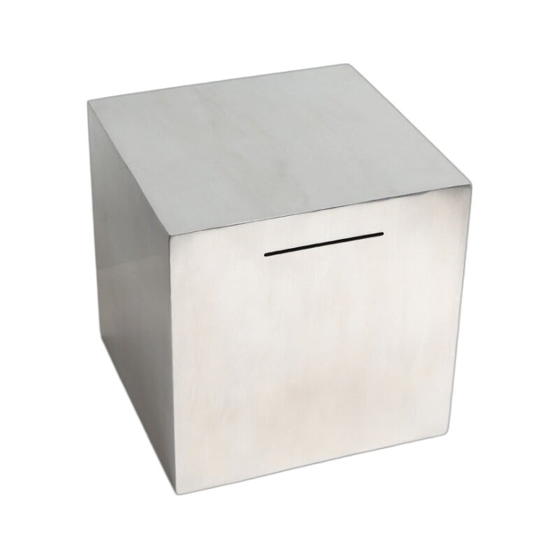 Копилка-куб из нержавеющей стали для дома – прочная копилка для хранения денег для взрослых и детей, без слота для снятия денег, в современном минималистичном стиле