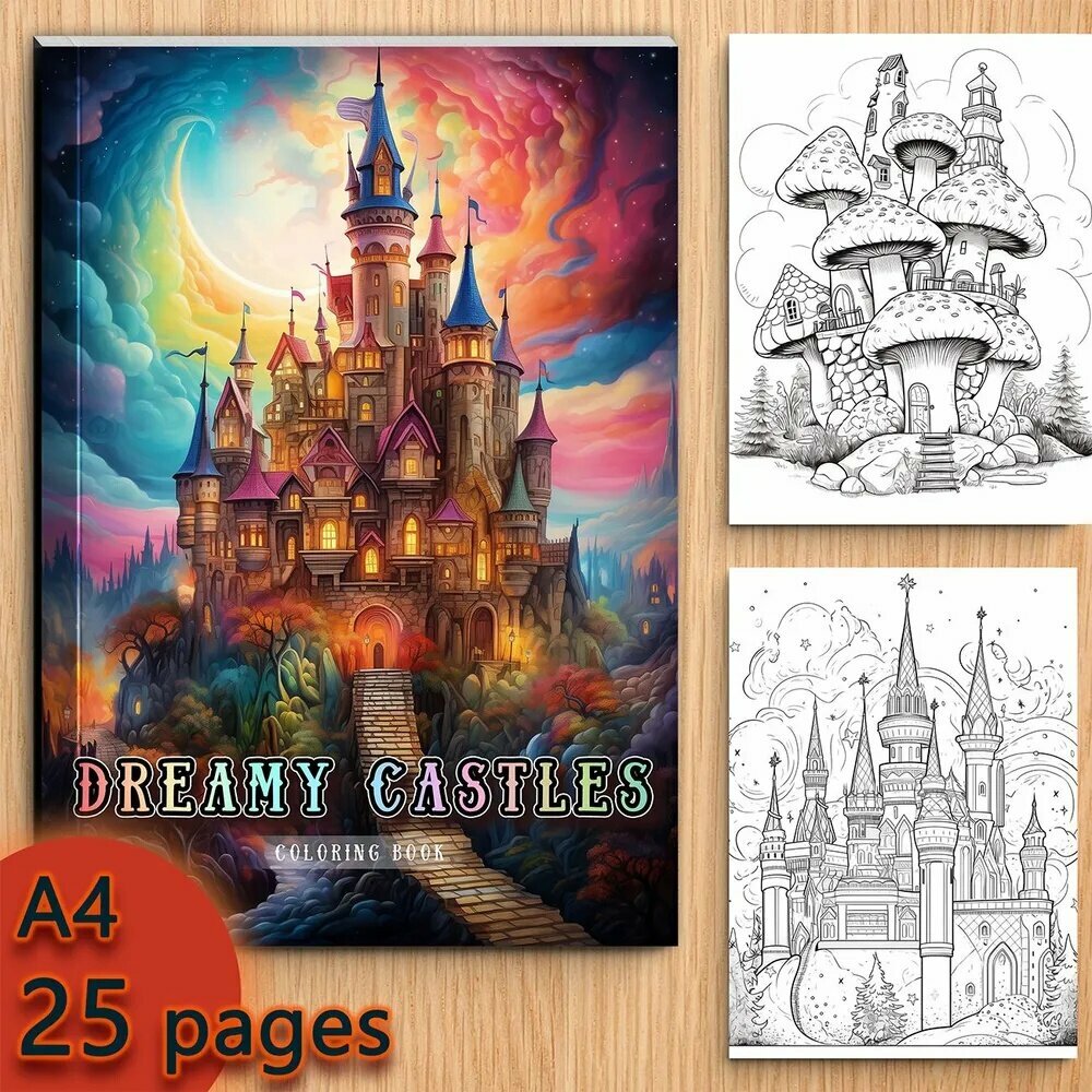 Книжка-раскраска в Архитектура, Альбом для рисования Архитектура, высокое качество Книга каракулей30 см*21 см, подходит для раскрашивания как взрослыми, так и детьми