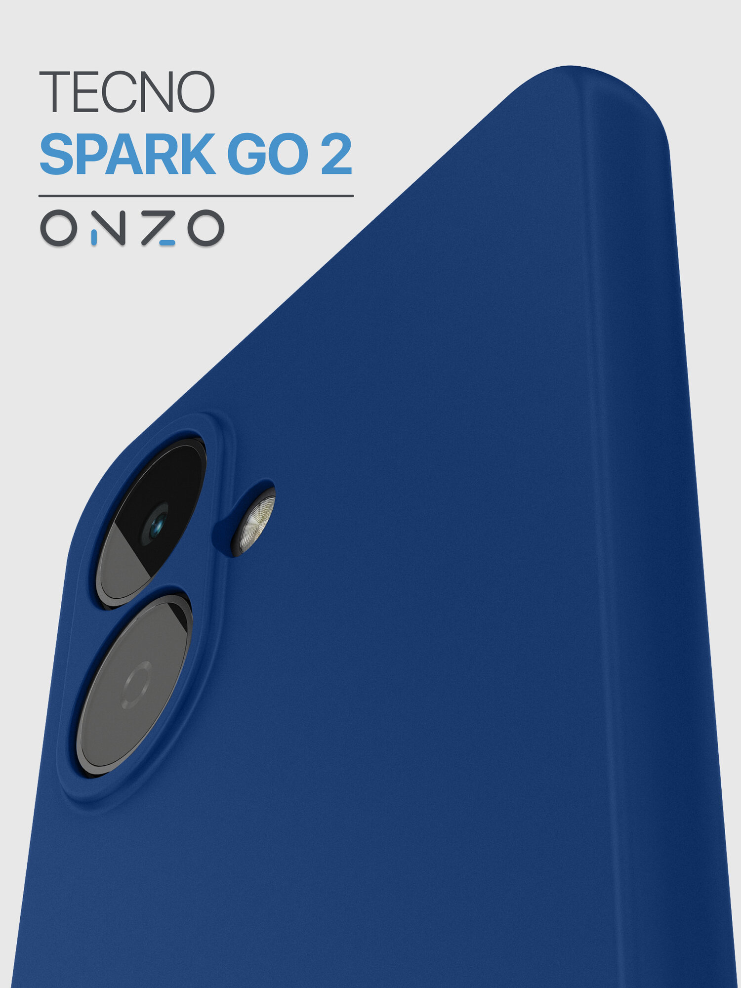 Защитный бампер на Tecno Spark Go 2 / Чехол на Текно спарк гоу 2, синий матовый
