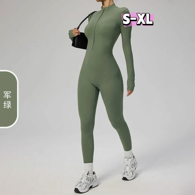 Спортивный боди: Ультраудобное цельное боди с молнией для фитнеса