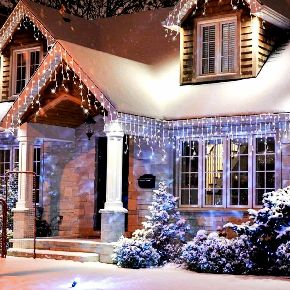 Гирлянда Бахрома с эффектом мерцания 5х0,6м 150 LED IP65 220v RGB + Белый Giant4