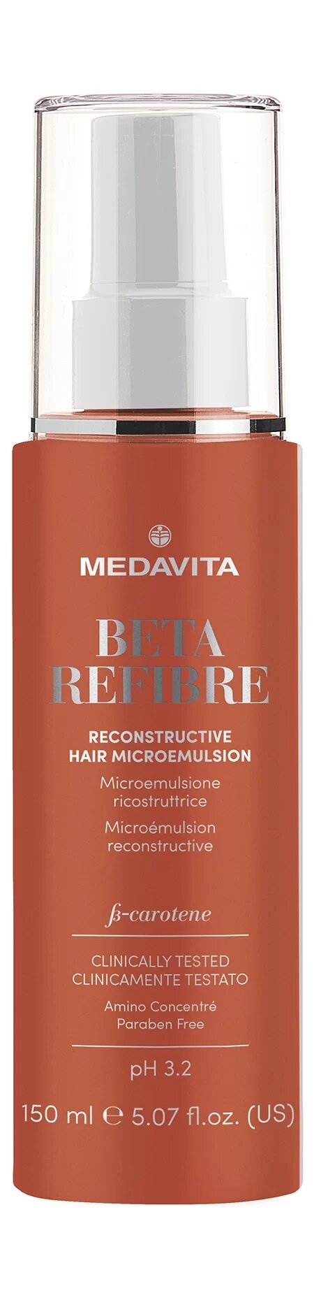 Medavita Beta Refibre Reconstructive Hair Microemulsion Восстанавливающая микроэмульсия для поврежденных волос