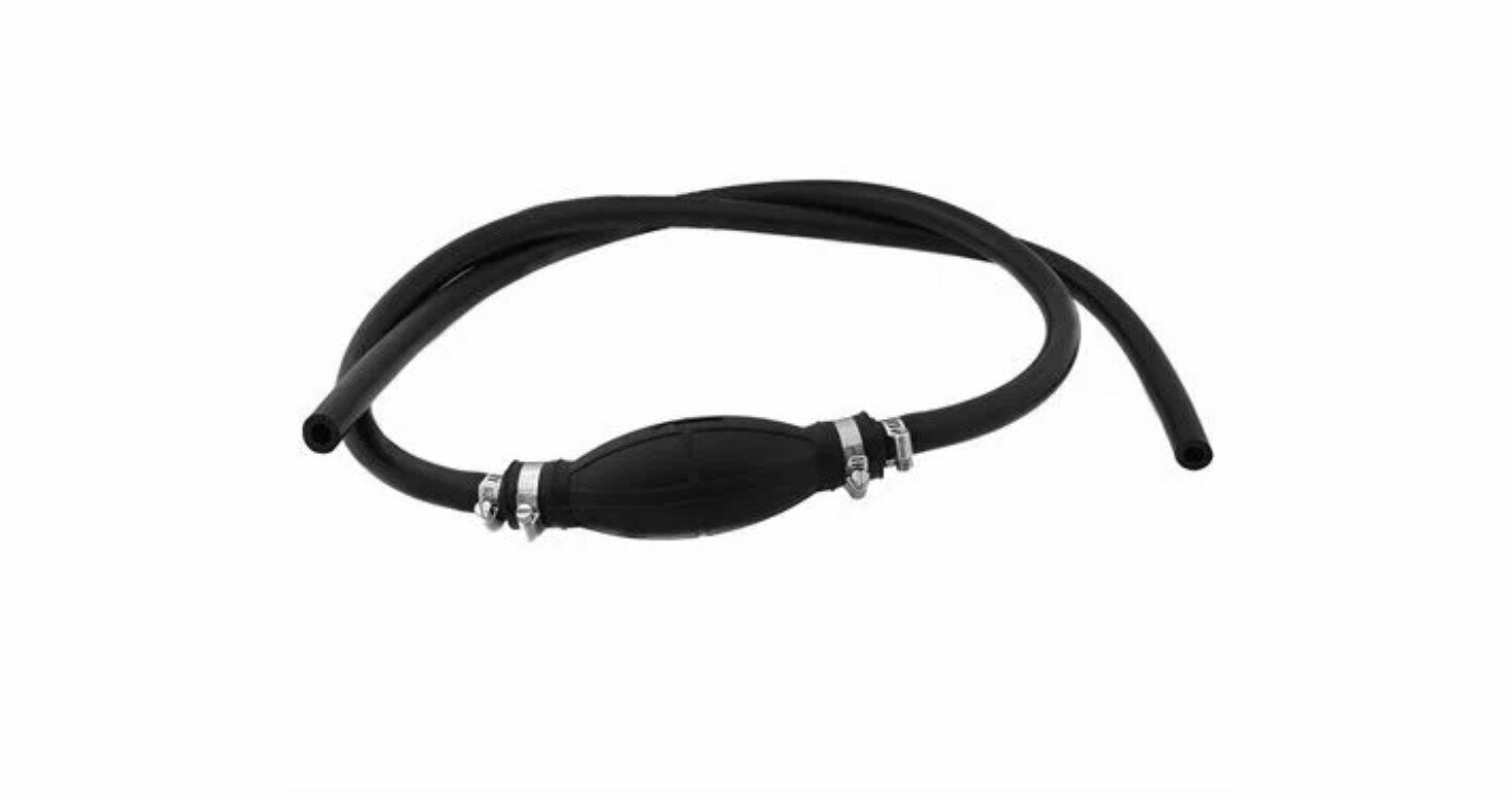 Шланг перекачки топлива "груша", с 4-мя хомутами, черный, 10х2 мм