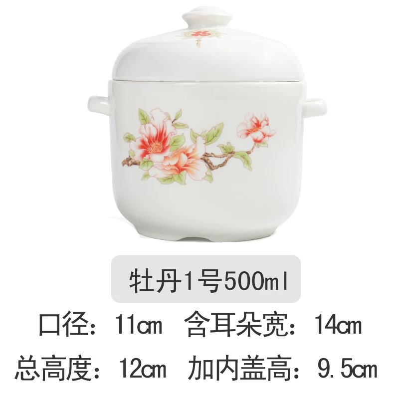 Керамическая кастрюля для тушения с двойной крышкой, внутренняя кастрюля с разделением на жидкость и твердость, большая