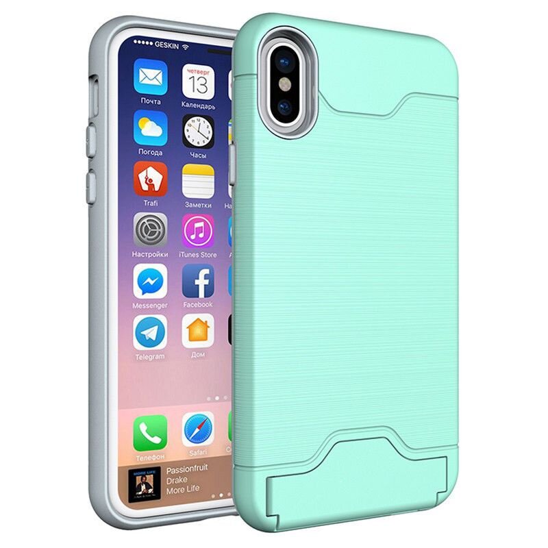 Чехол карман iphone8 plus с подставкой армор 6s гибрид 8 для карты x 6 7 iphone 7/8 зеленый