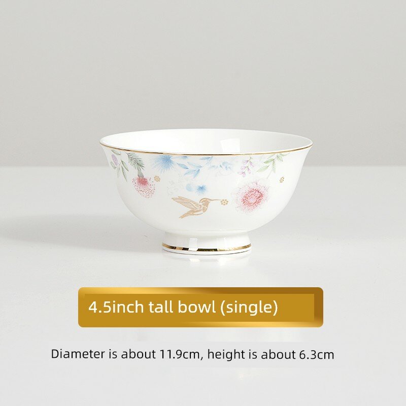 Элитная китайская фарфоровая посуда, современный и простой набор тарелок и мисок, изысканный комплект для дома в стиле