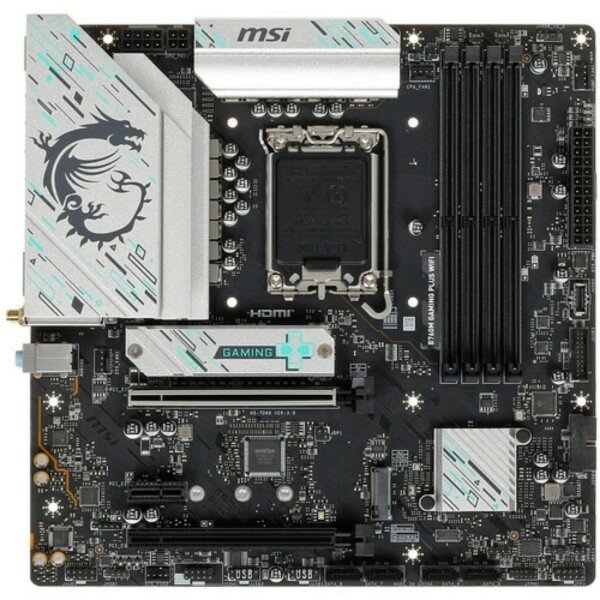 Материнская плата MSI Soc-1700 MSI B760M GAMING PLUS WIFI, 4*DDR5, 2*PCIEx16, 1*PCIEx1, 2*M.2, 1*TypeC, 2*USB3.2Gen2, 6*USB3.2Gen1, 6*USB2.0, 4*SATA3.
