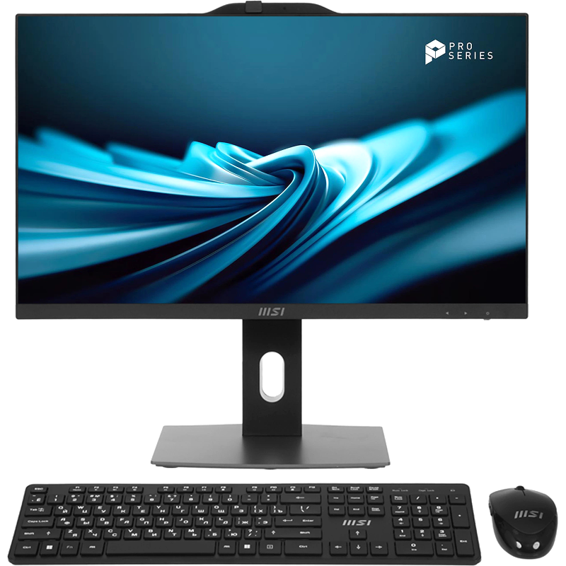 Моноблок/ PRO AP242P 14M-1211XRU 23.8"(1920x1080 IPS)/Intel Core i5 14400(2.5Ghz)/16384Mb/512PCISSDGb/noDVD/Int: Intel UHD Graphics 730/Cam/BT/WiFi/-/war 1y/4.63kg/Black/noOS + Wireless KB+M 9S6-AE0621-1211