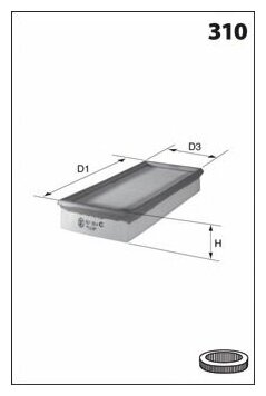 Фильтр воздушный MECAFILTER ELP9404