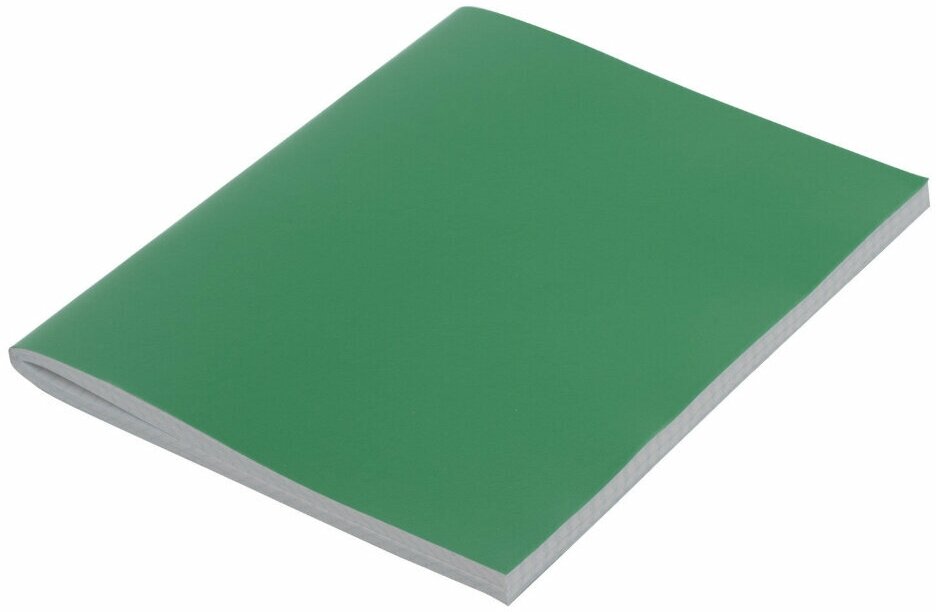 Тетрадь бумвинил, А4, 96 л, скоба, офсет №2 эконом, клетка, STAFF, зеленый, 403407, 403407