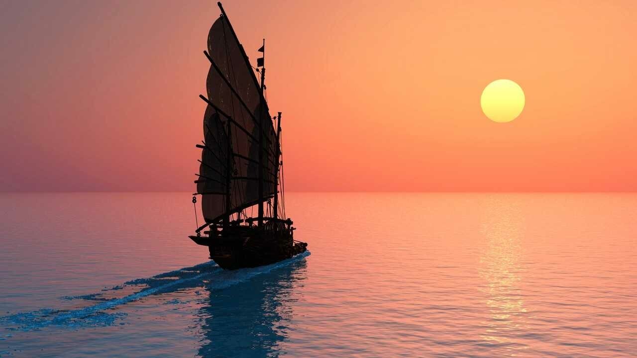 Картина на холсте 110x60 LinxOne "Море солнца Парусные" интерьерная для дома / на стену / на кухню / с подрамником