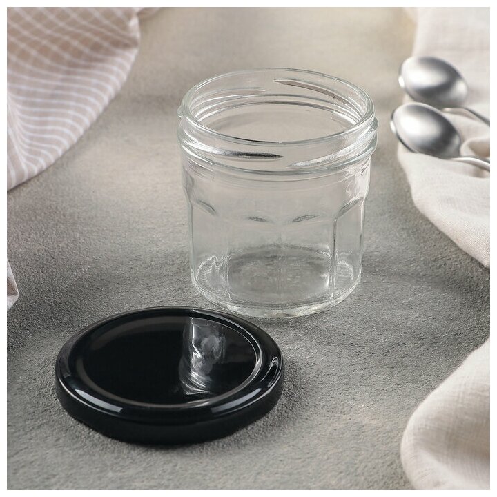 Банка для сыпучих продуктов "Домашний очаг", 150 мл, стеклянная емкость с крышкой