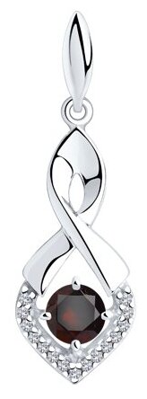 Подвеска, серебро, 925 проба, гранат