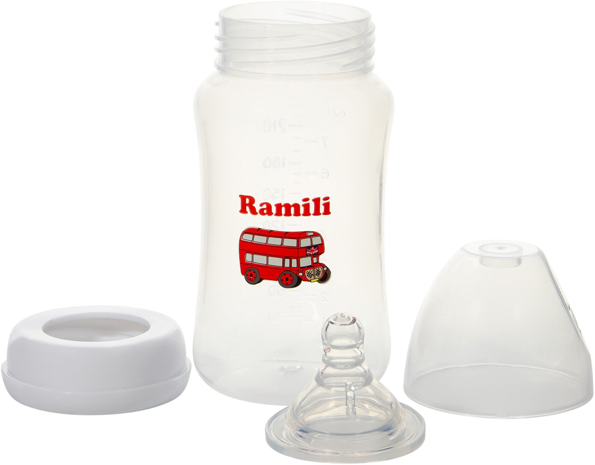 Ramili Baby Бутылочка для кормления противоколиковая, 240 мл, с рождения, белый