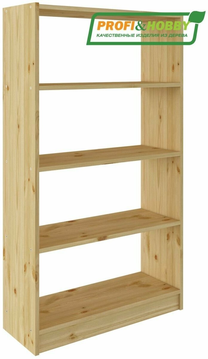 Стеллаж деревянный 5 полок, 80х30х142 см сосна без покраски, Profi&Hobby