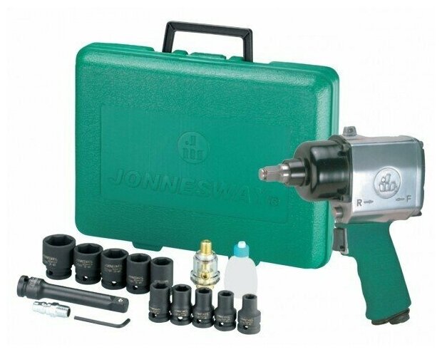 Пневматический ударный гайковерт Jonnesway с набором аксессуаров JAI-0501K