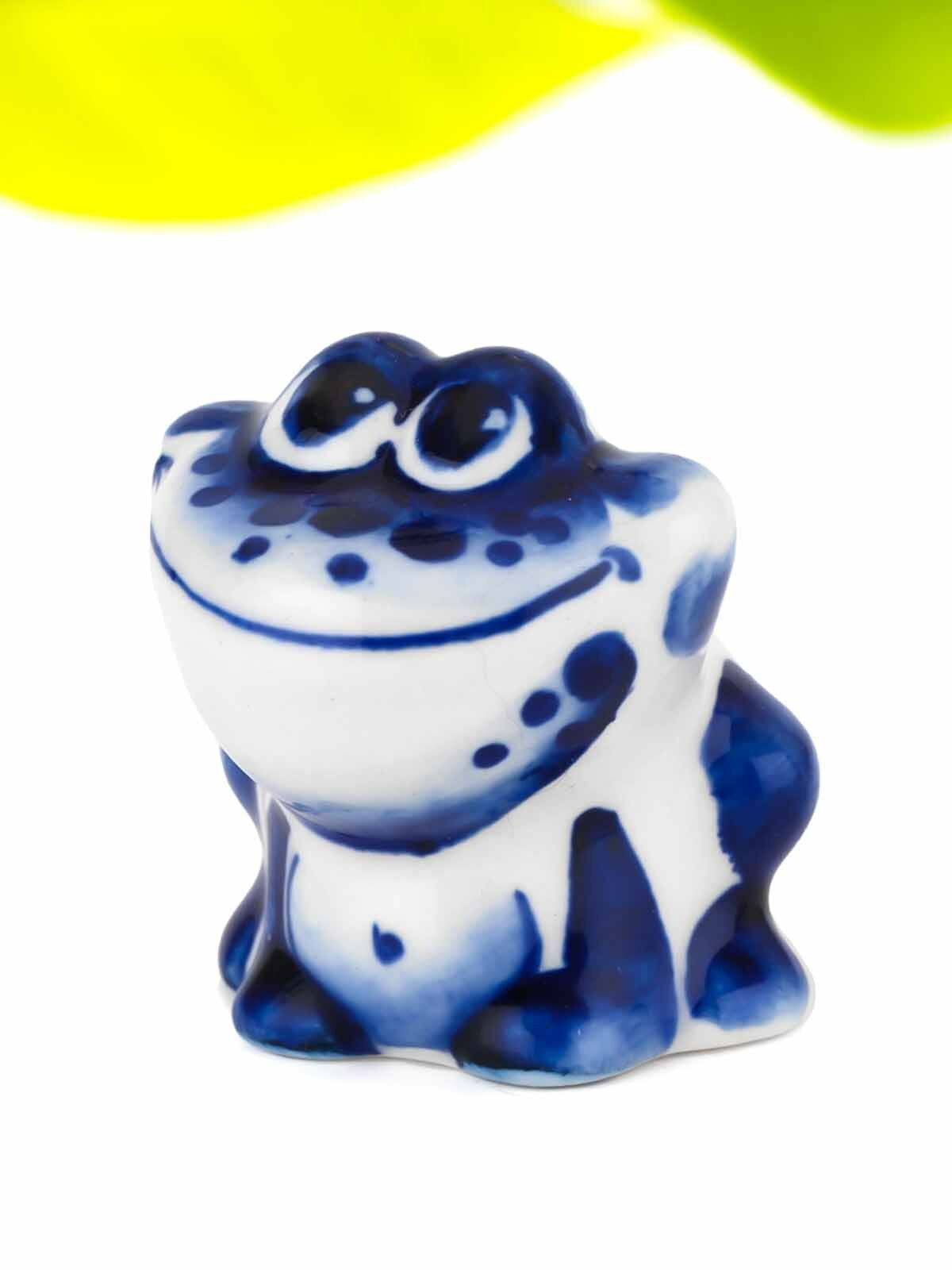 Фигурка коллекционная - Лягушка, Гжель, Фарфор, 4,0 см