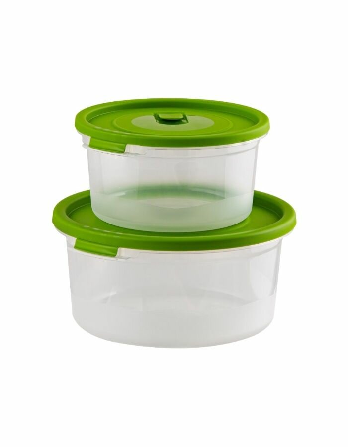 Комплект контейнеров 2 шт Смайл круглый с клапаном 0,4л + 0,8л СВЧ Полимербыт