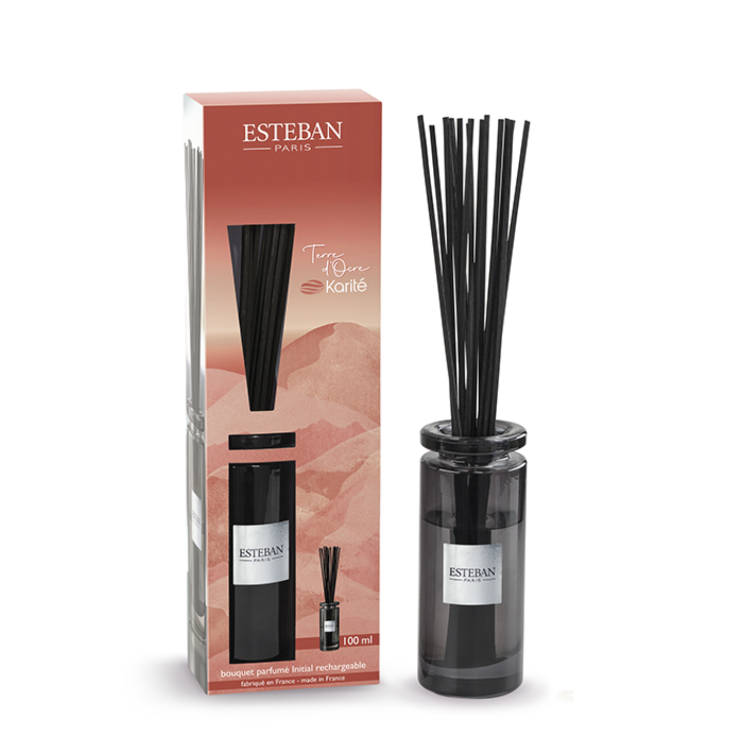 Ароматический диффузор Esteban Paris Parfums "Янтарь и масло Ши/TERRE D'OCRE KARITÉ" 100 мл.